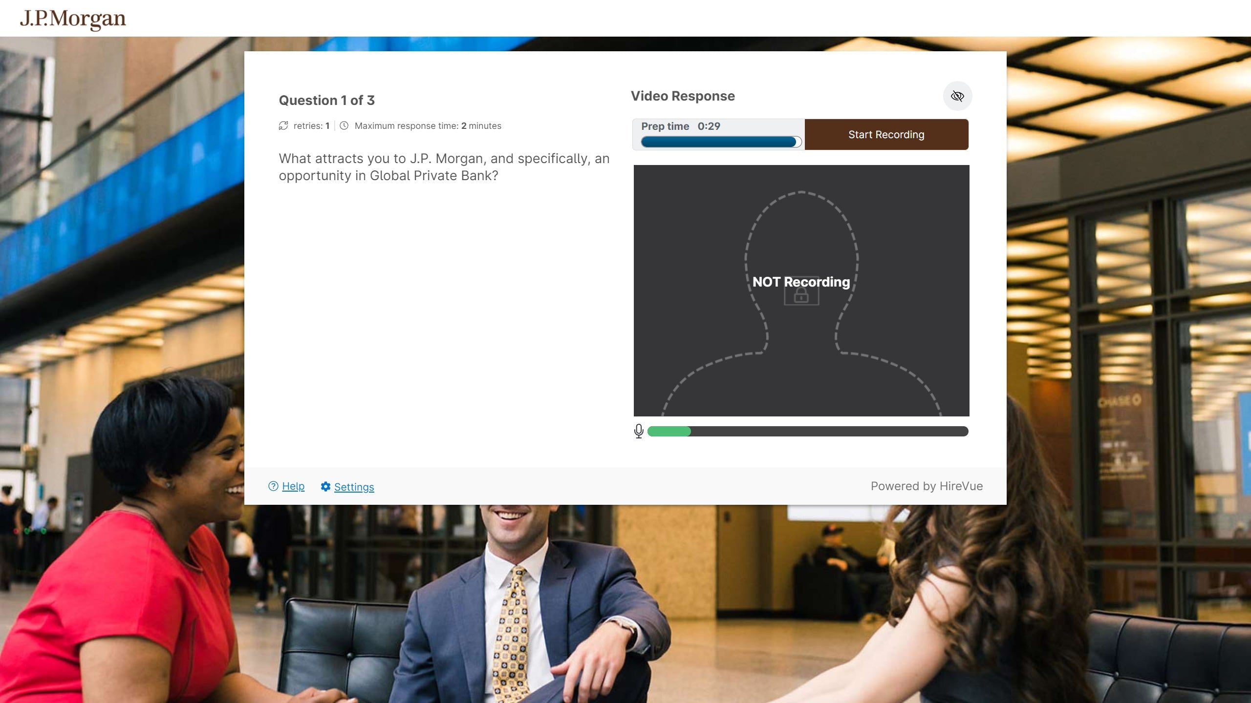 2026 JP Morgan Global Private Bank HireVue – The Toughest “Why JP Morg – Offer