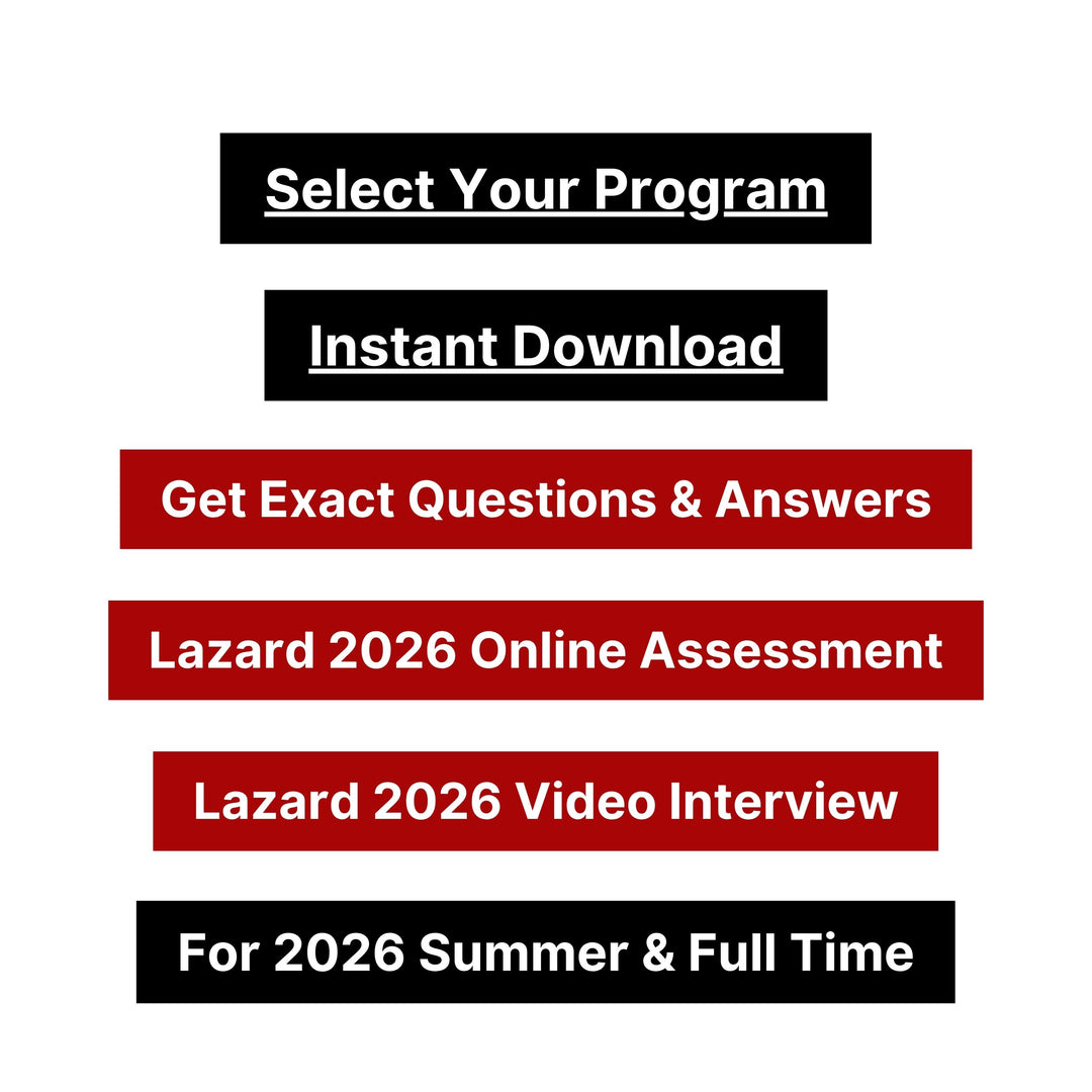 Get 2026 Lazard Online Assessment and Video Interview Tutorials – Offer