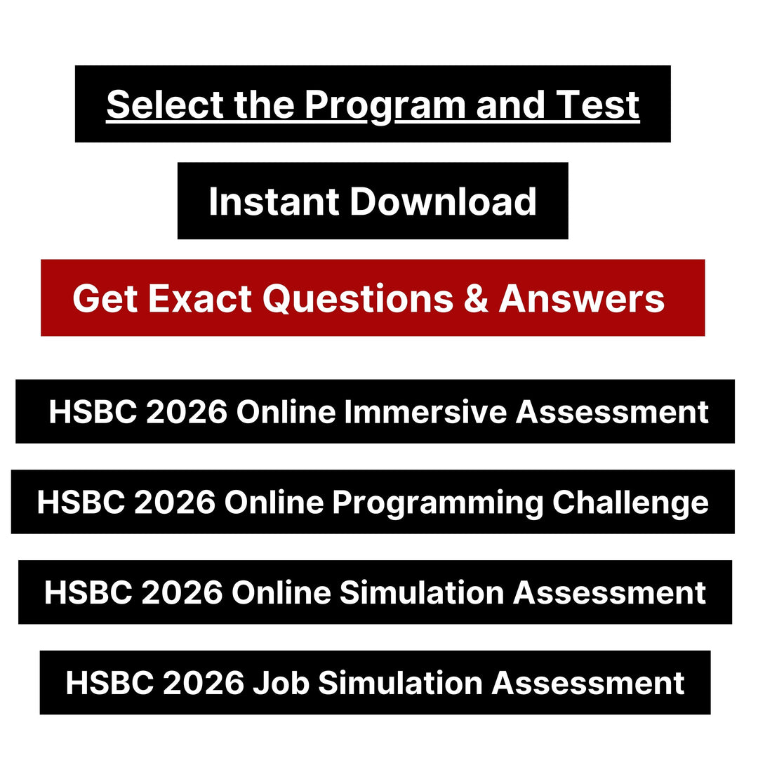 Get HSBC Online Assessment 2026: Exact Questions & Full Answers – Offer